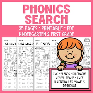 Phonics Worksheets - Printable - Ispy - Search - Cvc - Diagraphs ...