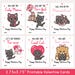 Cat Valentine Cards - Printable - Kids Valentines - School Valentine ...