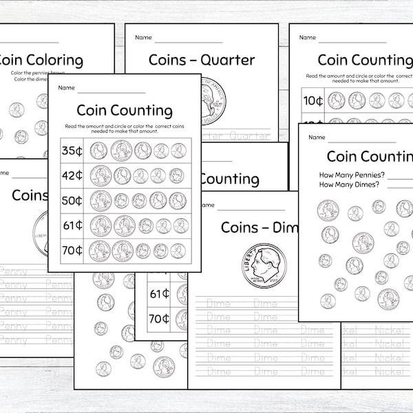 Count 1 5 Worksheets - Etsy