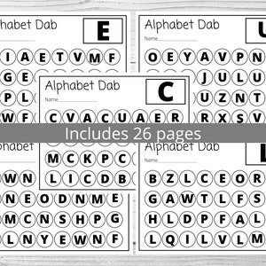 Alphabet Dab - Worksheets - Printable - Instant Download - Etsy