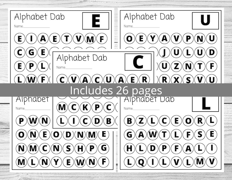 Alphabet Dab Worksheets Printable Instant Download | Etsy