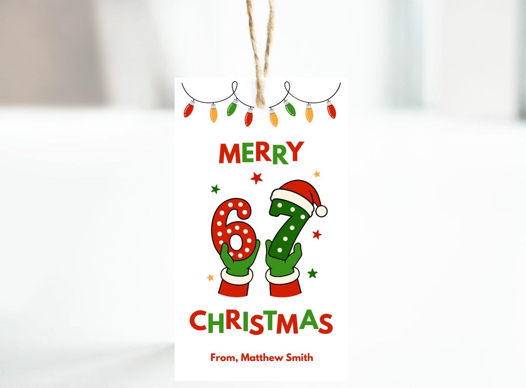 Kids Christmas Gift Tags - Editable - 67 - Printable - Canva Template ...