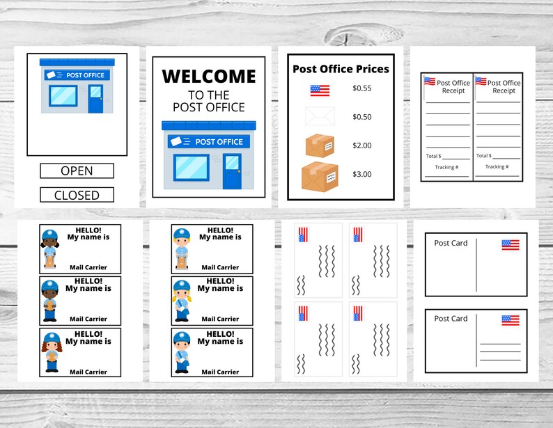 Post Office Pretend Play Dramatic Play Printable Mail - Etsy