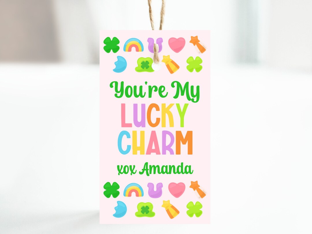 Lucky Charm Gift Tag - St. Patrick's Day - Editable - Printable - Favor ...