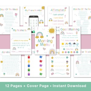 Morning Menu - Preschool - Printable - Kindergarten - Instant Download ...