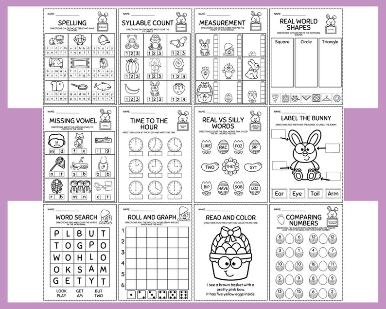 Easter Printables - Kindergarten - Math - Letters - Instant Download ...