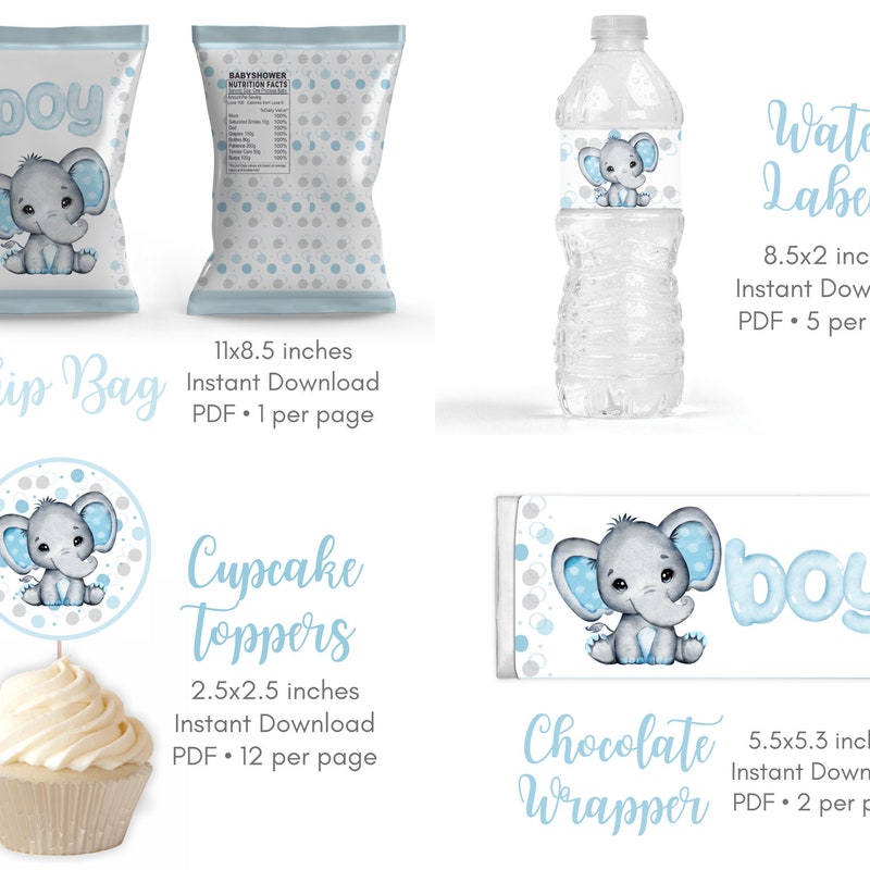Elephant Chips Bag Label - Etsy