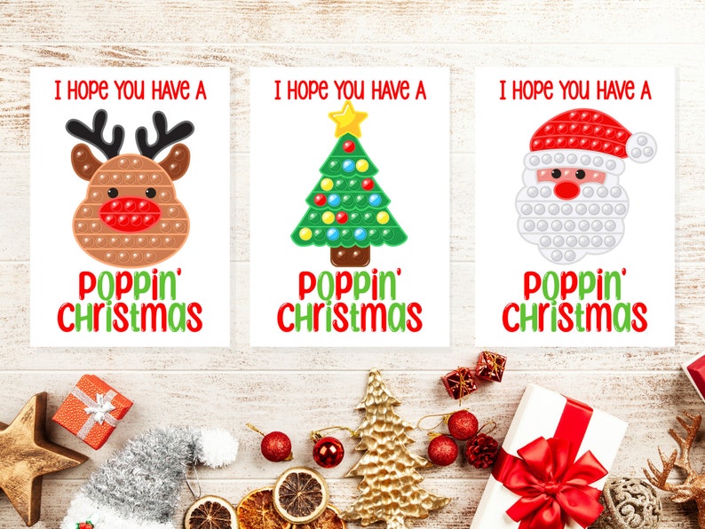Pop It Tags - Printable - Christmas Gift Tags - Favor Tags - Instant ...