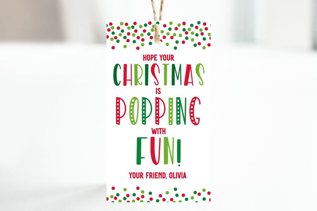 Popping Christmas Tag - Editable - Printable - Digital Download - Pop ...