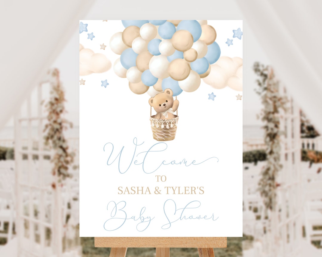 Teddy Bear Baby Shower Sign - Editable - Printable - Digital Download ...