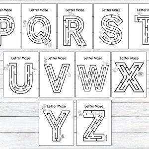 Alphabet Maze - Worksheets - Printable - Instant Download - Etsy