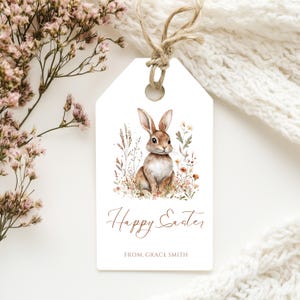 Boho Easter Gift Tag - Editable - Printable - Happy Easter Favor Tags ...