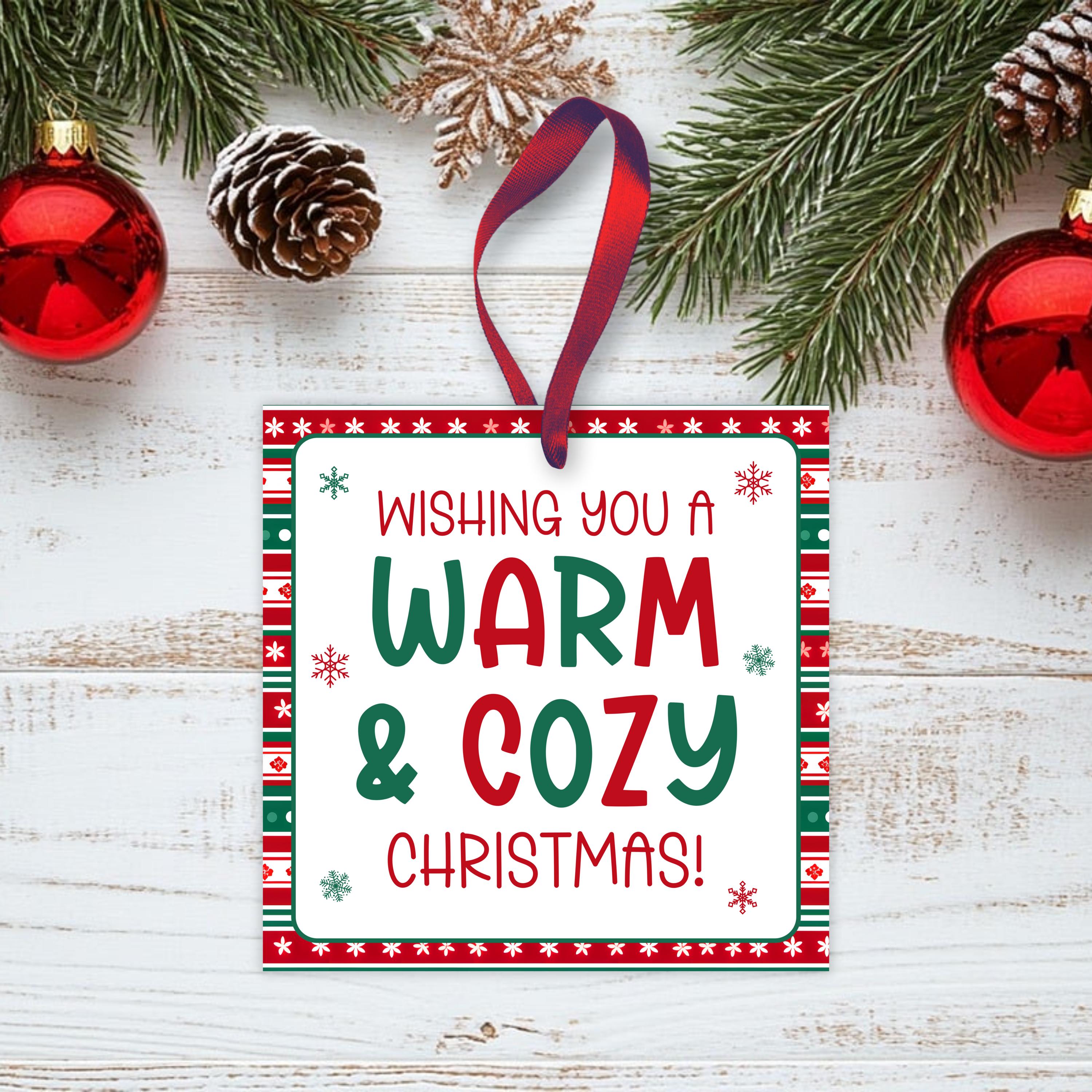 Warm and Cozy Christmas Tags - Printable - Sock Gift Tag - Coworker ...