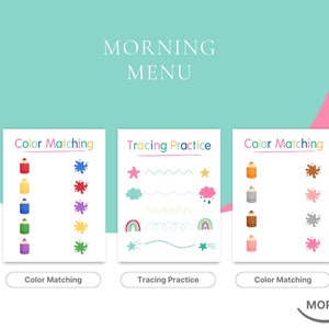 Preschool Morning Menu - Printable - Alphabet - Numbers - Affirmations ...
