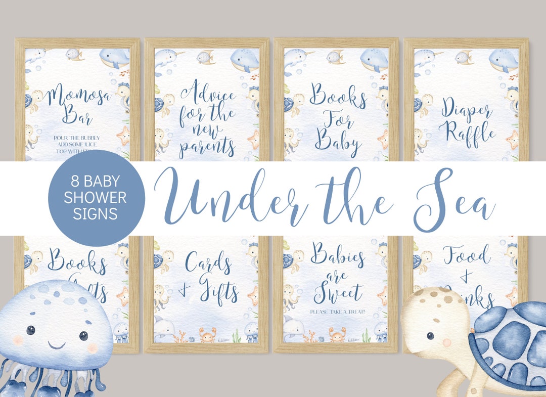 Under the Sea Signs Editable Printable Baby Shower Sign Bundle Digital ...