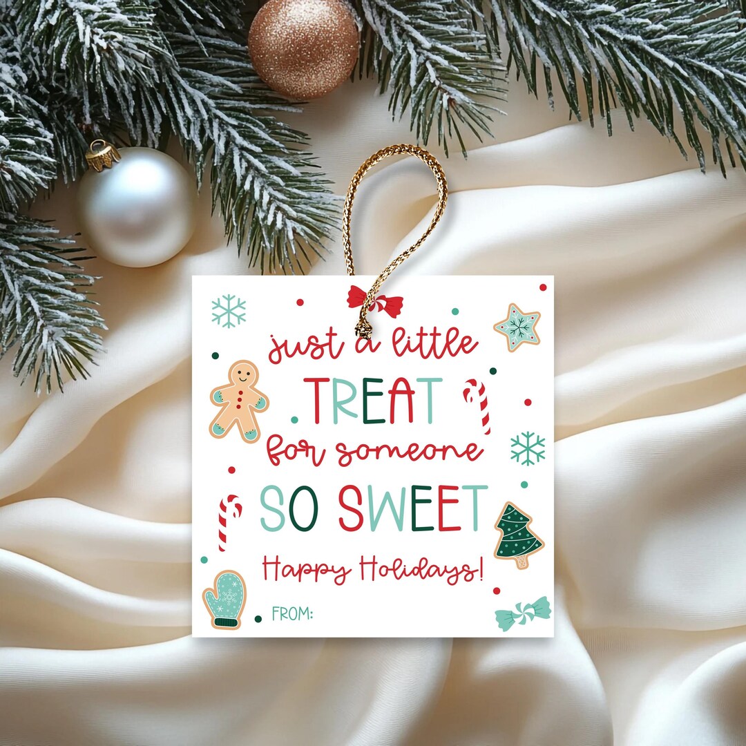 Christmas Treat Gift Tag - Printable - Class Favors - Instant Download ...