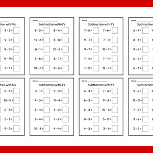 Math Worksheets - Printable - Instant Download - Addition - Subtraction ...