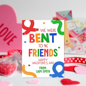 Editable Valentine - Printable - Bent to Be Friends - Fidget Valentine ...