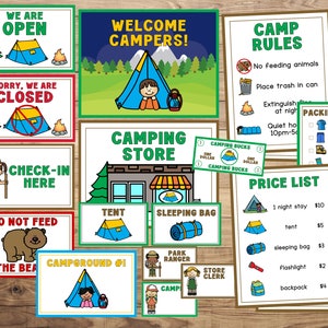 Dramatic Play - Printables - Camping - Pretend Play - Instant Download ...