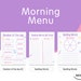 Elementary Morning Menu - Printable - Homeschool - First Grade - Second ...