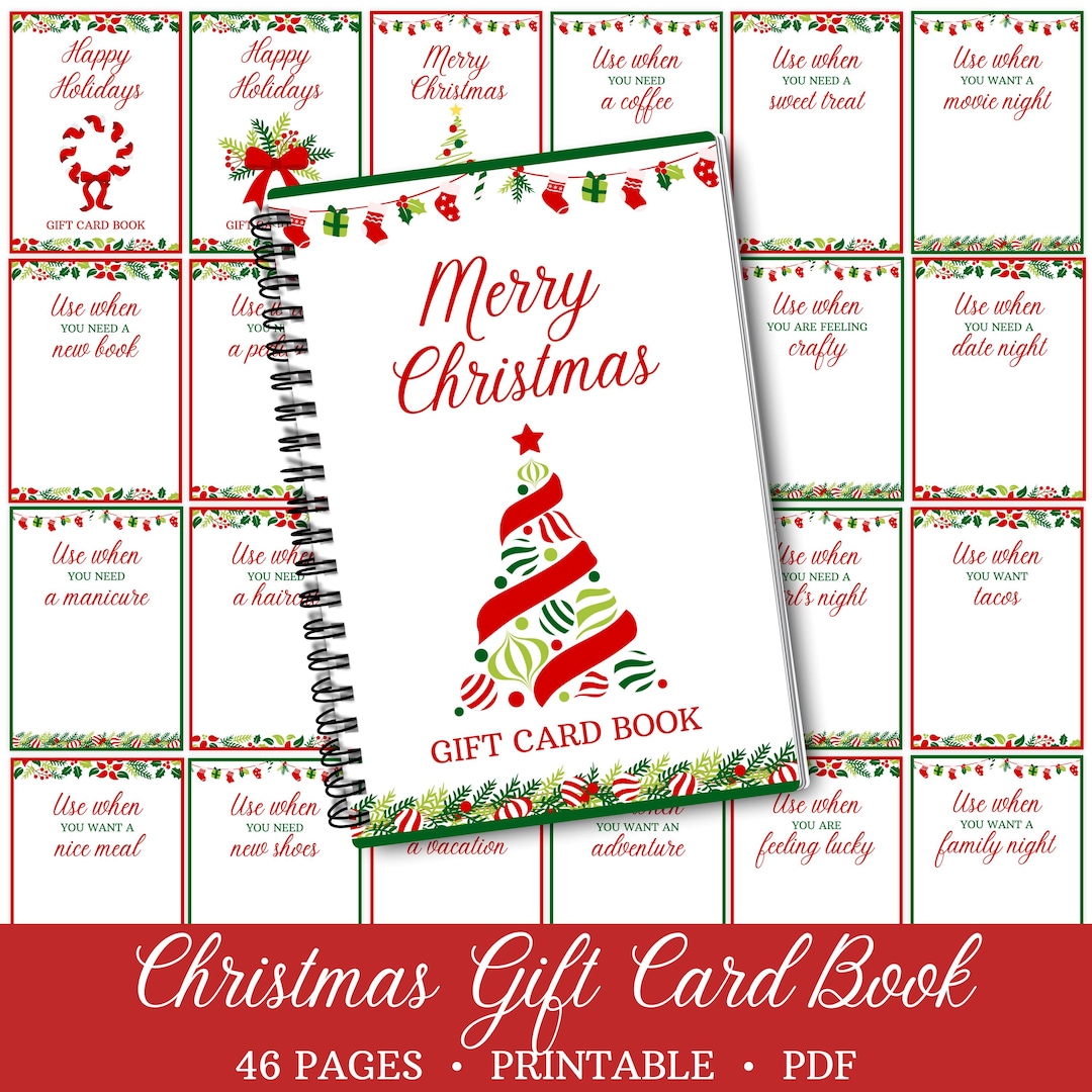 Christmas Gift Card Book - Printable- Gift Card Holder - Instant ...