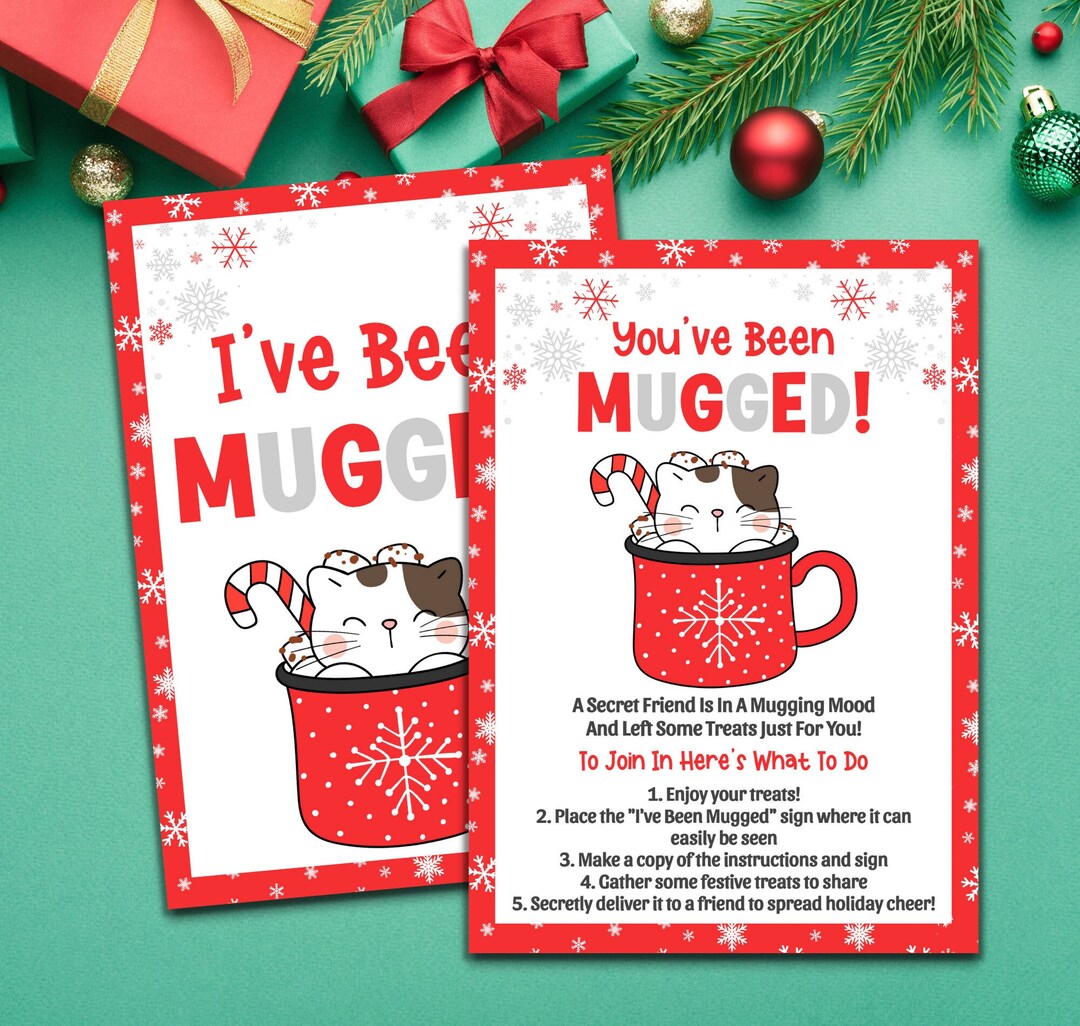 Secret Santa You've Been Mugged Printable Instant - Etsy