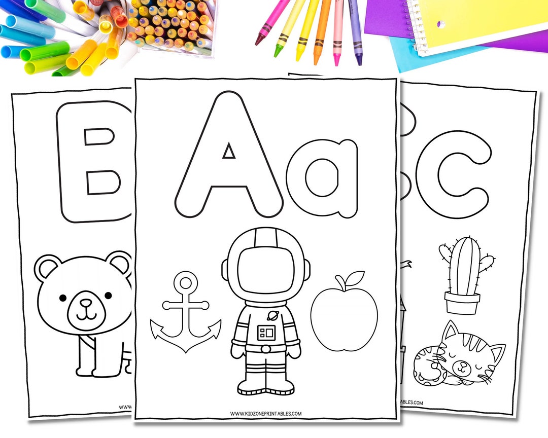 Coloring Pages - Printable - Alphabet - Worksheets - Kindergarten ...