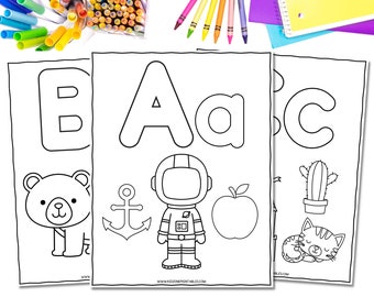 ABC Worksheets Alphabet Printable A-Z Letters US Letter - Etsy