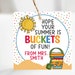 Summer Gift Tag Editable Printable Buckets of Fun Class Gift Tag School ...