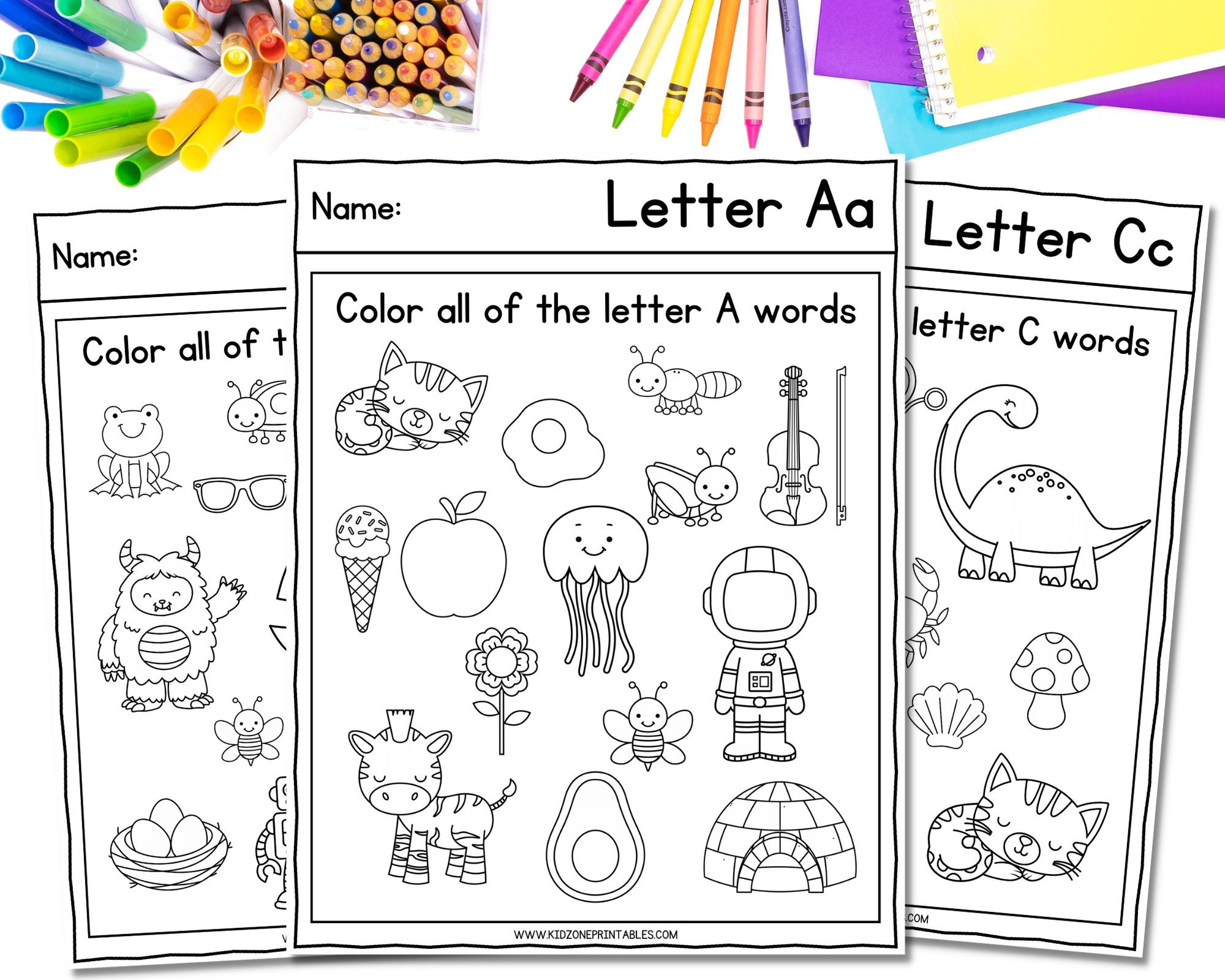 Worksheets Printable Alphabet Instant Download Letter - Etsy Australia