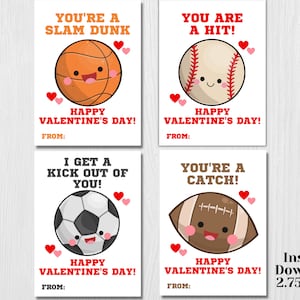 Valentine's Day Cards - Sports - Baseball - Basketball - Football ...