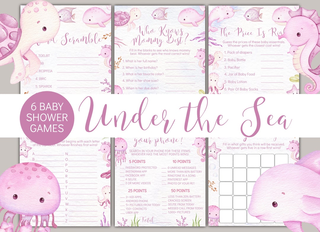 Baby Shower Games - Under the Sea - Printable - Instant Download - Etsy