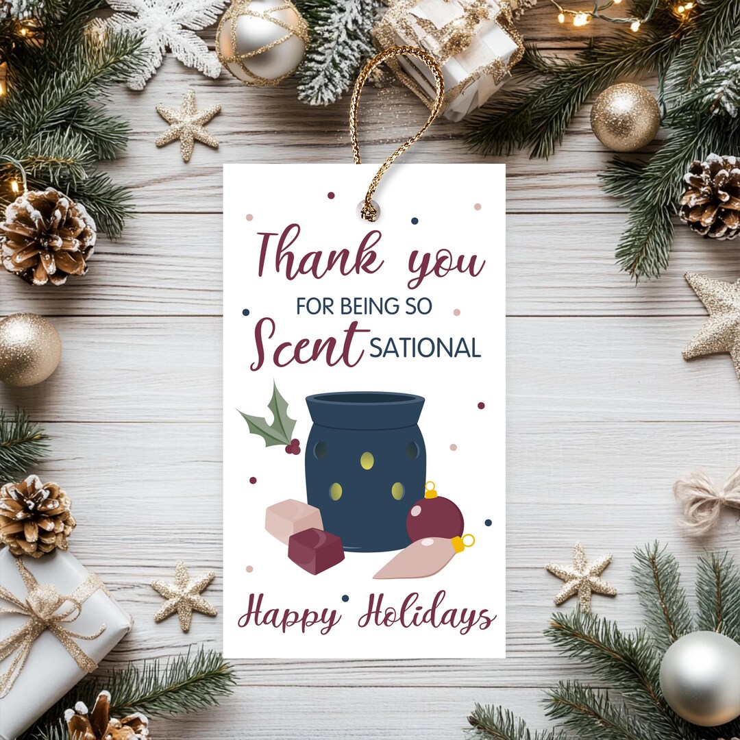 Christmas Gift Tag Printable Holidays Scent Tag Instant Download Wax ...