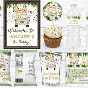 Jungle Birthday Party Package Bundle Editable - Etsy