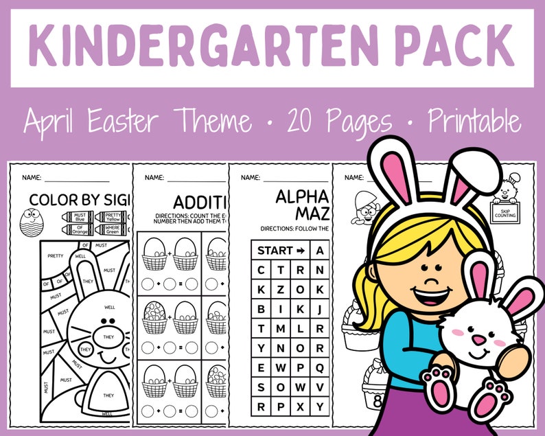 Easter Printables - Kindergarten - Math - Letters - Instant Download ...