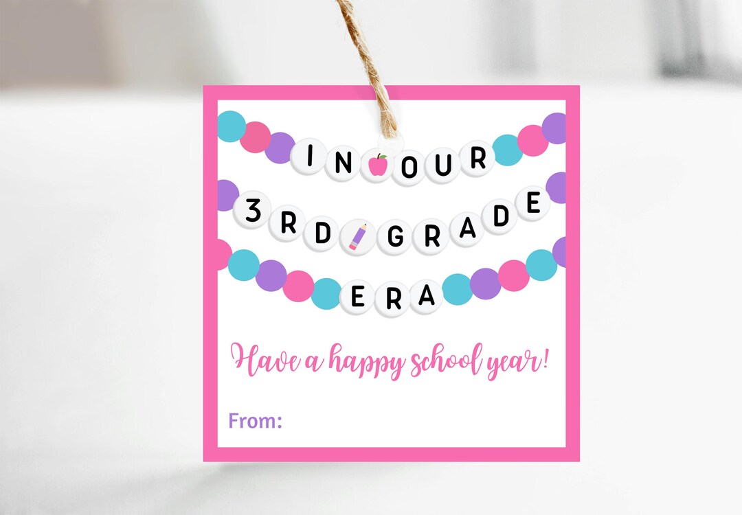Third Grade Era Tag Printable Back to School Instant Download Favor Tag ...