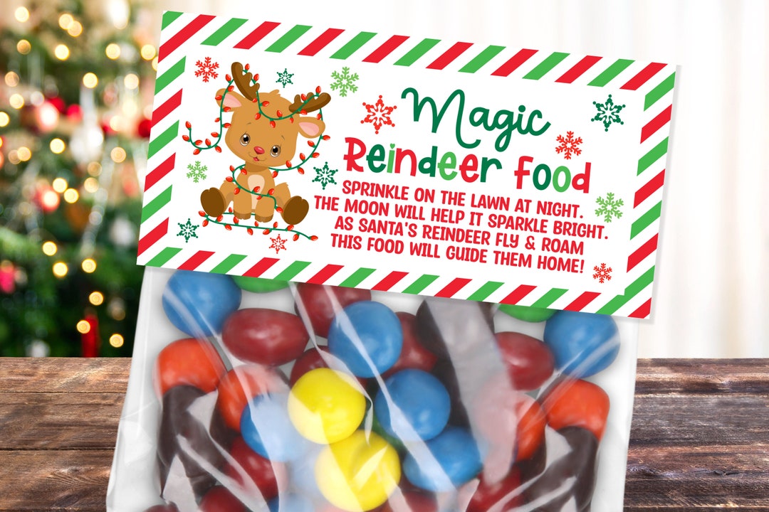 Magic Reindeer Food Bag Topper Printable Instant Download Christmas ...