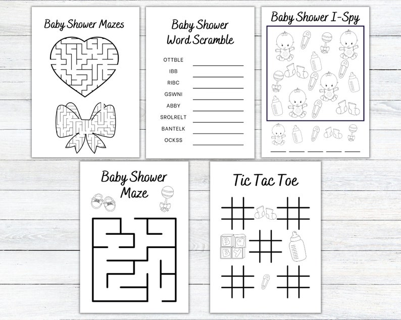 Baby Shower Activity Printable Instant Download Baby - Etsy