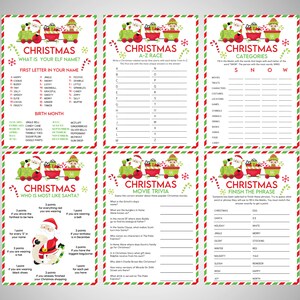 Christmas Games Printable Instant Download Bundle Scavenger Hunt Trivia ...