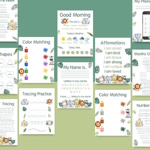 Preschool Morning Menu - Printable - Alphabet - Numbers - Affirmations ...
