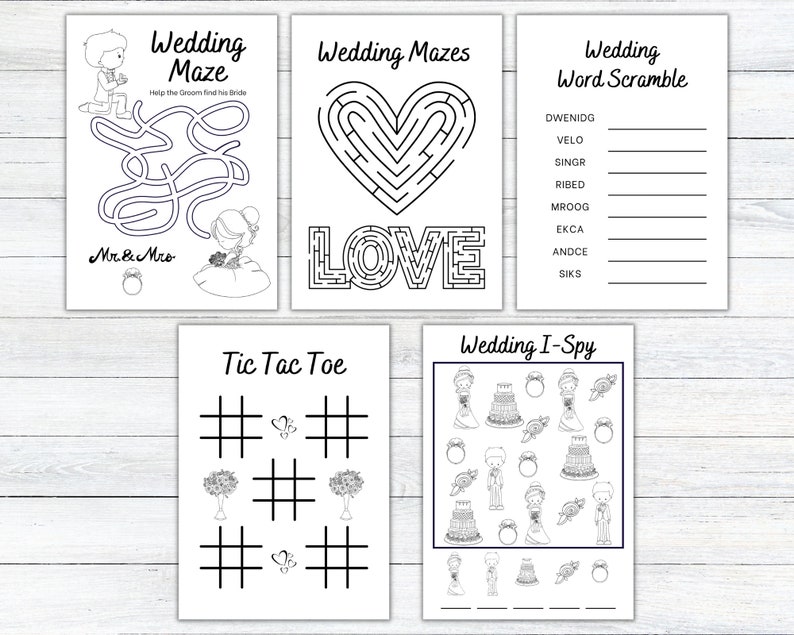 Wedding Activity Printable Instant Download Kids Wedding - Etsy