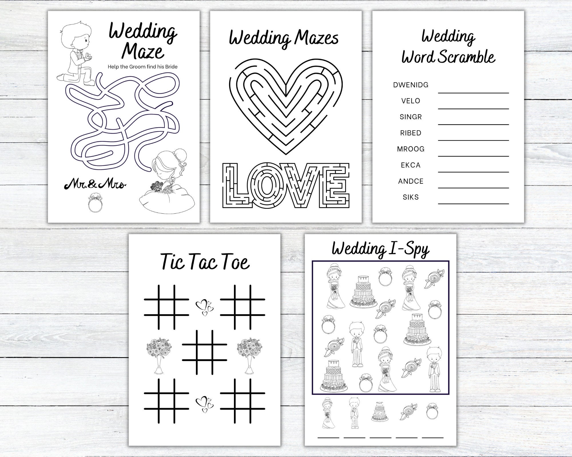 Wedding Activity Printable Instant Download Kids Wedding - Etsy Singapore