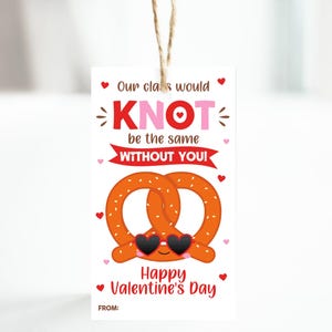 Pretzel Valentine Tag - Printable - Class Valentines - Cute Valentine ...