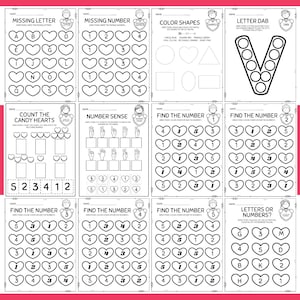 Preschool Pack - Printable - February - Math - Letters - Instant ...