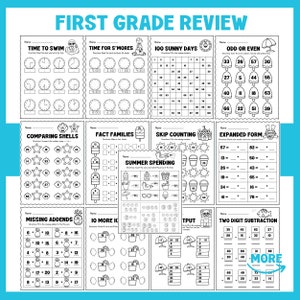 First Grade - Summer Review - Worksheets - Printable - Homeschool ...
