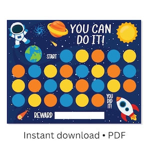 Printable Reward Chart - Instant Download - Outer Space Reward Chart ...