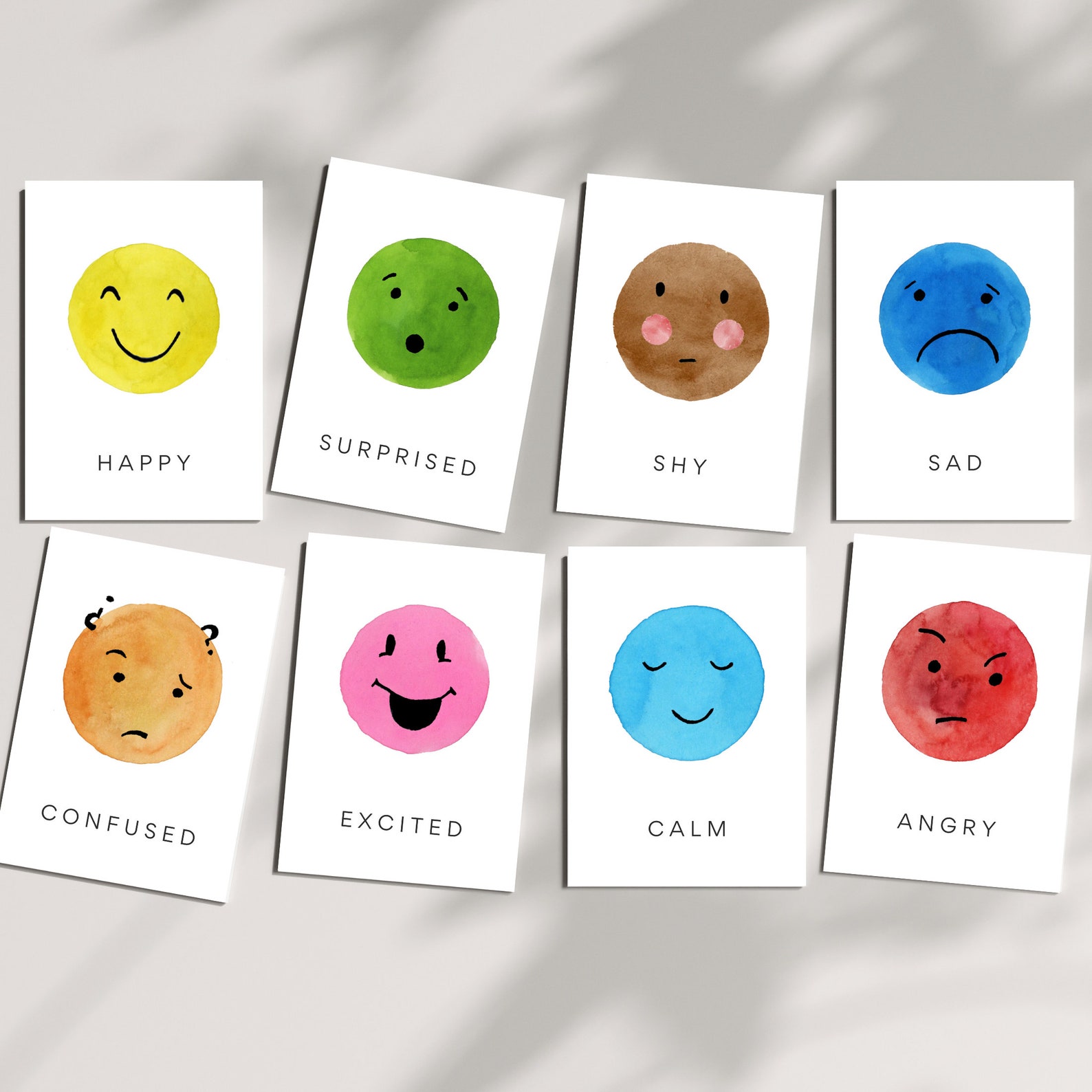 Emotion Flash Cards - Printable - Feelings - Instant Download ...