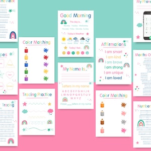 Preschool Morning Menu - Printable - Alphabet - Numbers - Affirmations ...