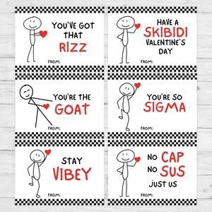 Boy's Valentine Cards - Printable - Slang - Funny Valentine Card ...