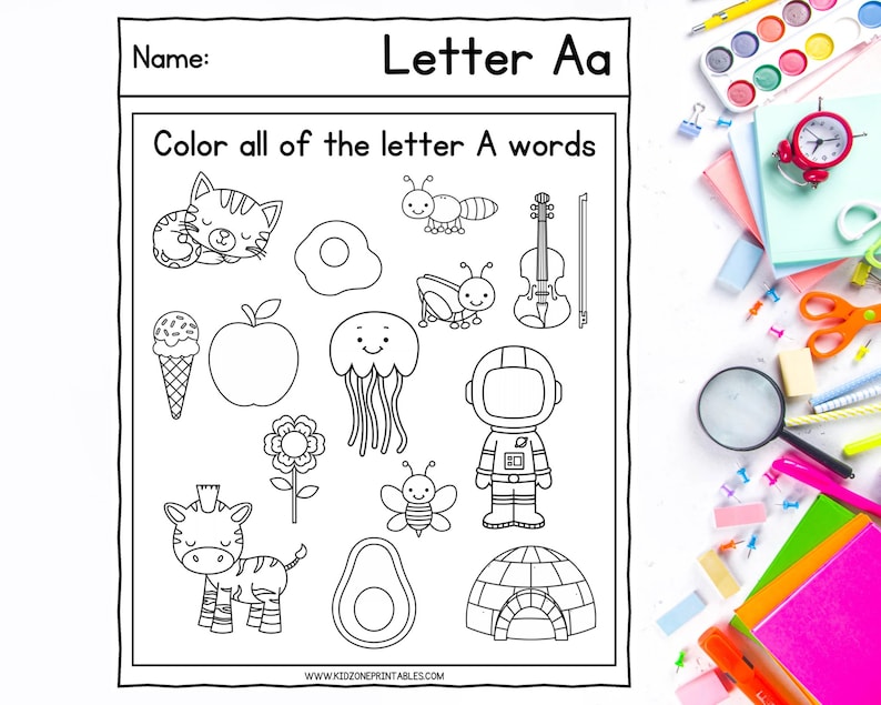 Worksheets - Printable - Alphabet - Instant Download - Letter Sounds ...